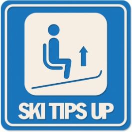 ski tips up sign