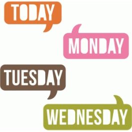 days of the week speech bubbles