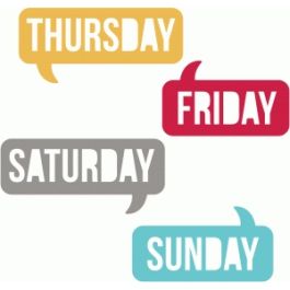 days of the week speech bubbles