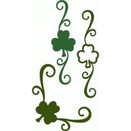 clover shamrock corner & vertical flourishes