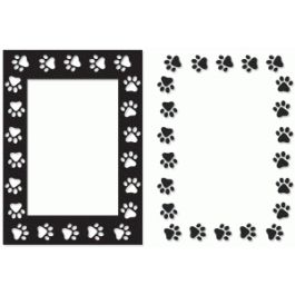 paw print frame and border 4x6