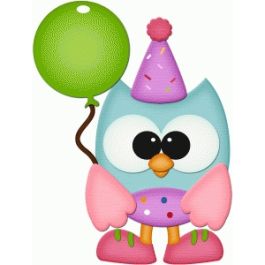 birthday owl with balloon pnc