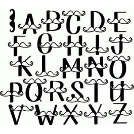 mustache alphabet