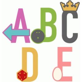 happy shape alphabet a-e