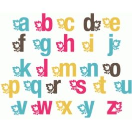 floral lowercase alphabet set