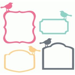 set of 4 bird labels