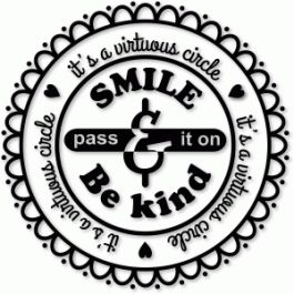 smile & be kind circle vinyl word art