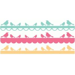 set of 3 bird banners