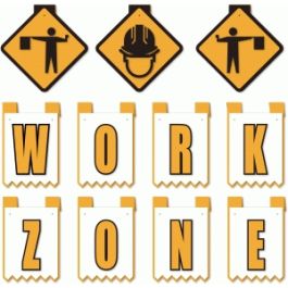 work zone banner flags kit