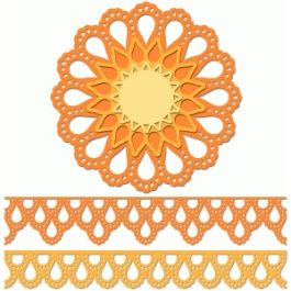 12 inch doily border set teardrop edge