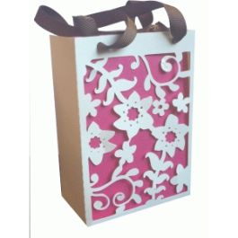 floral lace gift bag