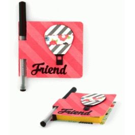 sticky note cover: friend hot air balloon
