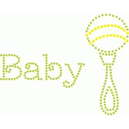 rhinestone baby and rattle