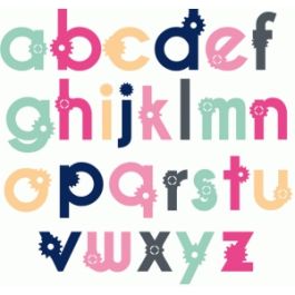 steampunk cog alphabet - lowercase