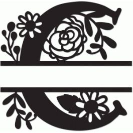 floral split monogram c