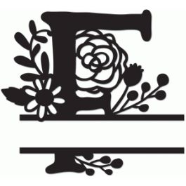 floral split monogram f