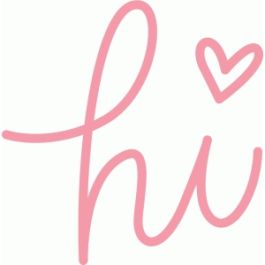 hand lettered hi + heart word|64814