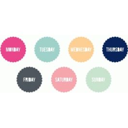 days of the week scallop circles