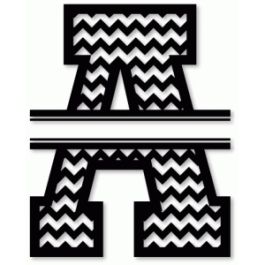 chevron split monogram a