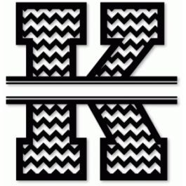 chevron split monogram k