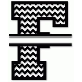 chevron split monogram f