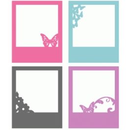 butterfly polaroid frame set of 4