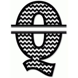chevron split monogram q