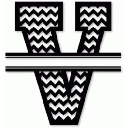 chevron split monogram v