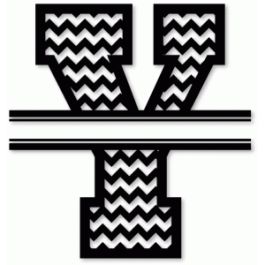 chevron split monogram y
