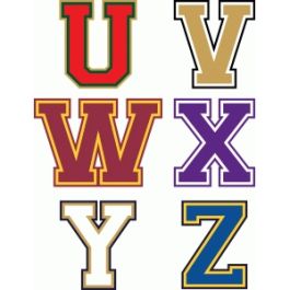 varsity alphabet u - z