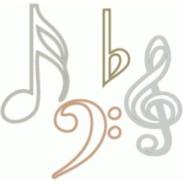 outlined music components