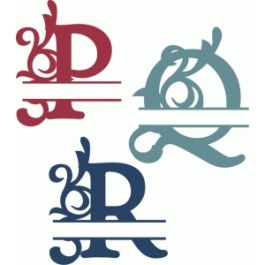 split flourish monograms p-r