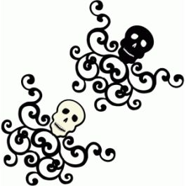 skull corner flourish