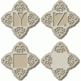 ornate monogram yz blank frame