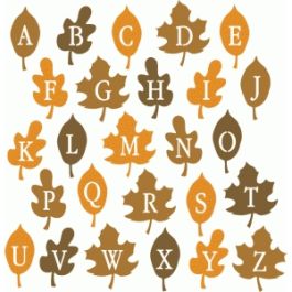 fall leaf alphabet - uppercase