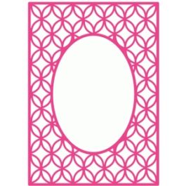 fancy lattice oval frame background