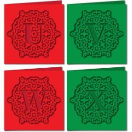 ornate monogram card uvwx