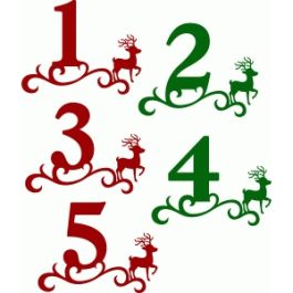 christmas reindeer numbers 1-5|70745