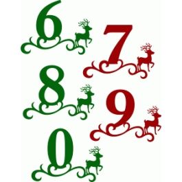 christmas reindeer numbers 6-0