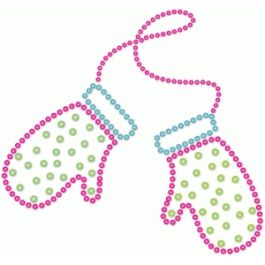 rhinestone polka dot mittens
