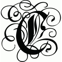 calligraphy flourish monogram c