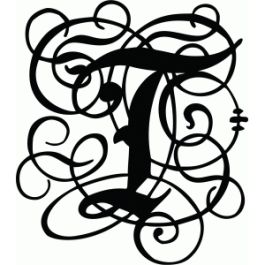 calligraphy flourish monogram t