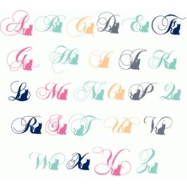 cat fancy monogram alphabet|73727