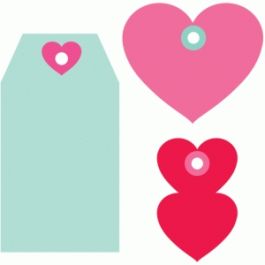 heart tags set
