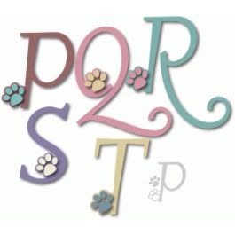 paw print alphabet - p-t