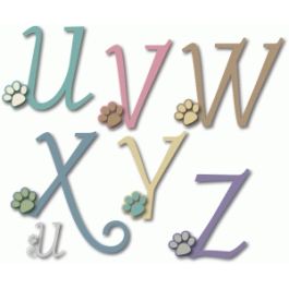 paw print alphabet - u-z