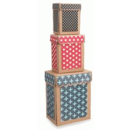 3 stacked rectangle scalloped tall boxes