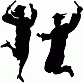 graduates jumping silhouettes