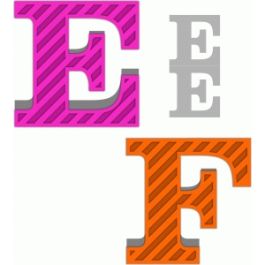 shaped letter card e-f
