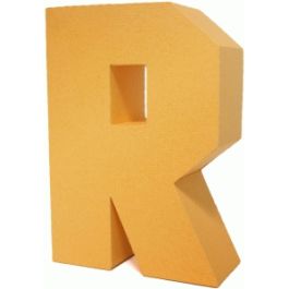 3d square letter block r